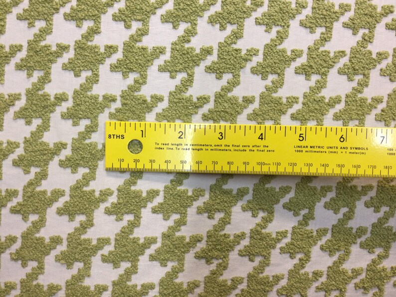 Textured Green Houndstooth - Green Upholstery Fabric - Houndstooth ...