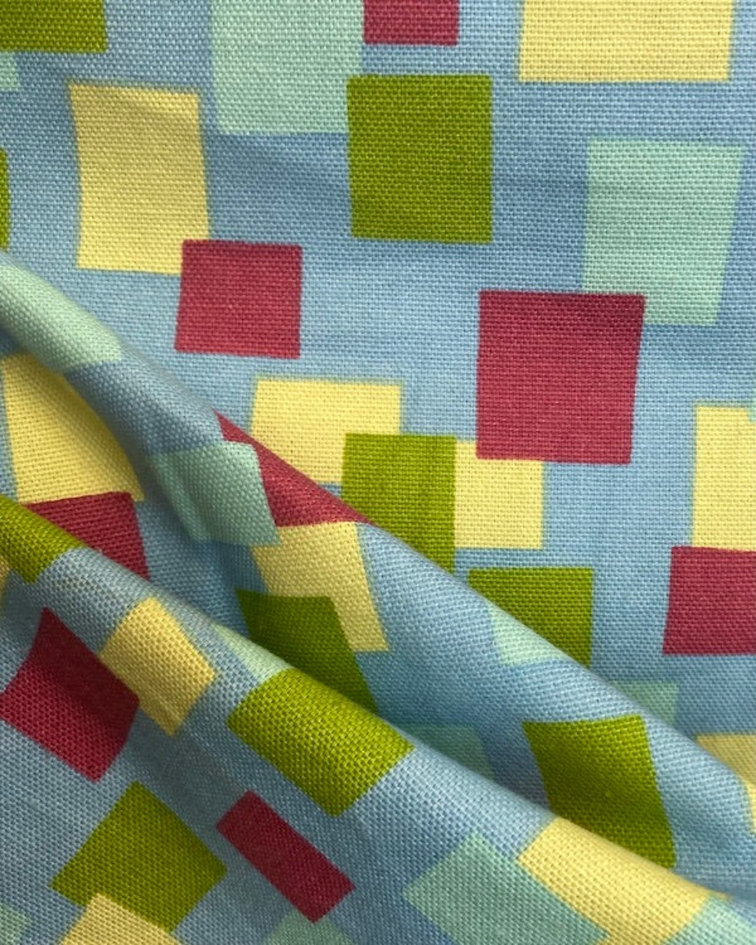 Rainbow Squares - Upholstery Fabric - Geometric Upholstery Fabric ...