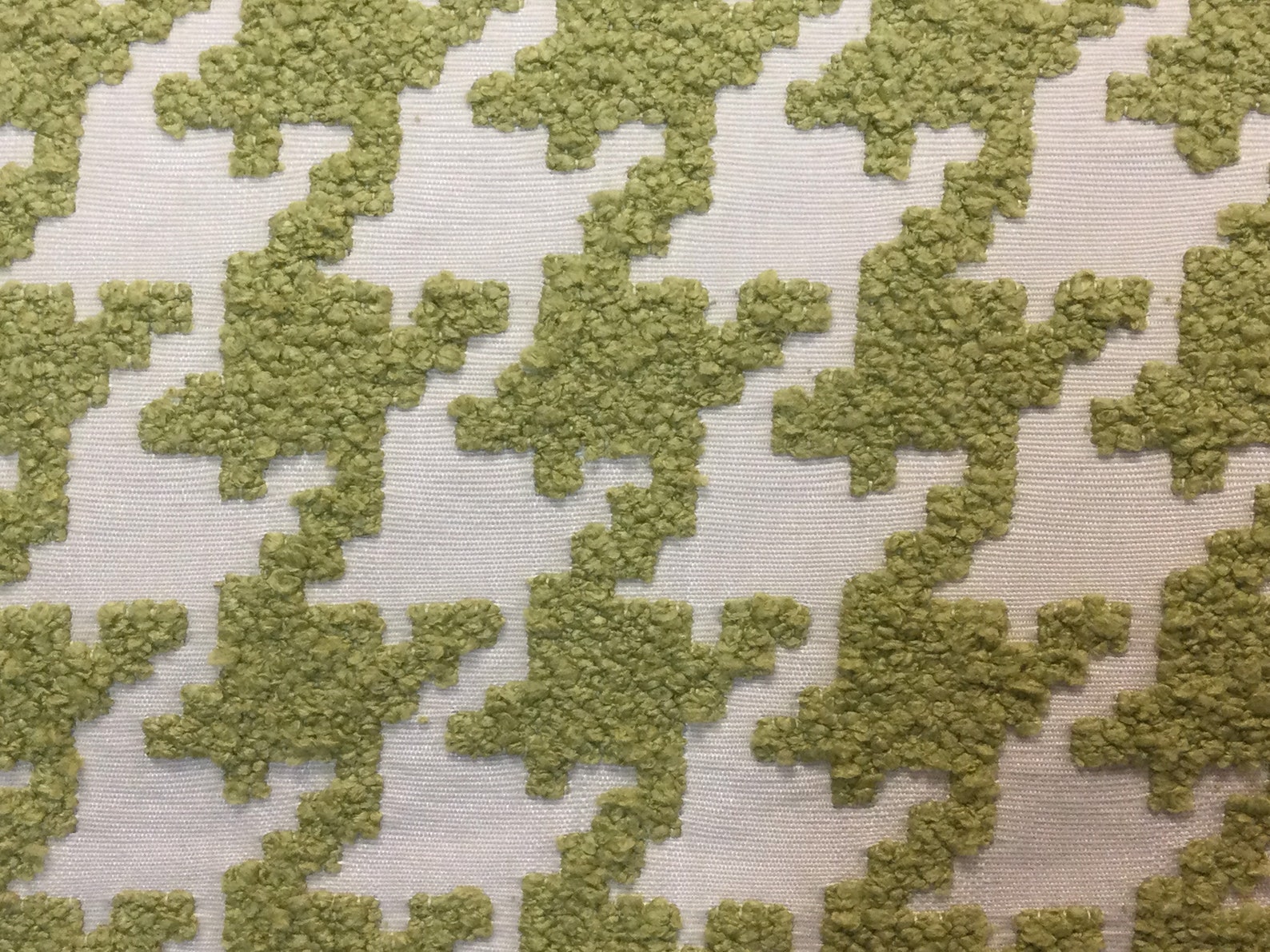 Textured Green Houndstooth Green Upholstery Fabric | Etsy