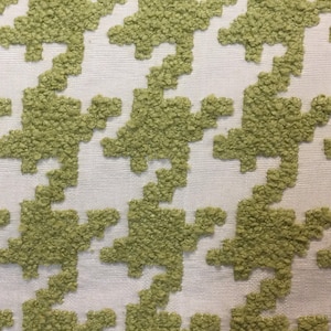 Textured Green Houndstooth - Green Upholstery Fabric - Houndstooth ...