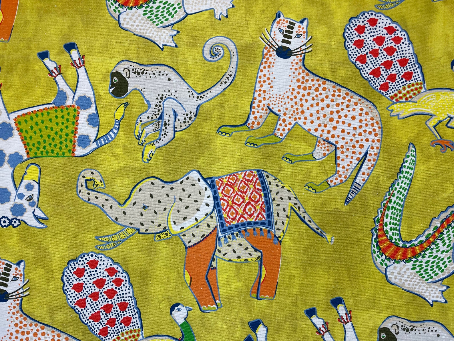 Hullabaloo Yellow - Novelty Fabric - Animals - Vibrant Yellow ...