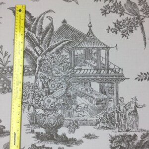 Neutral Asian Toile - Large Scale - Fabric by the Yard - Asian Pillow ...