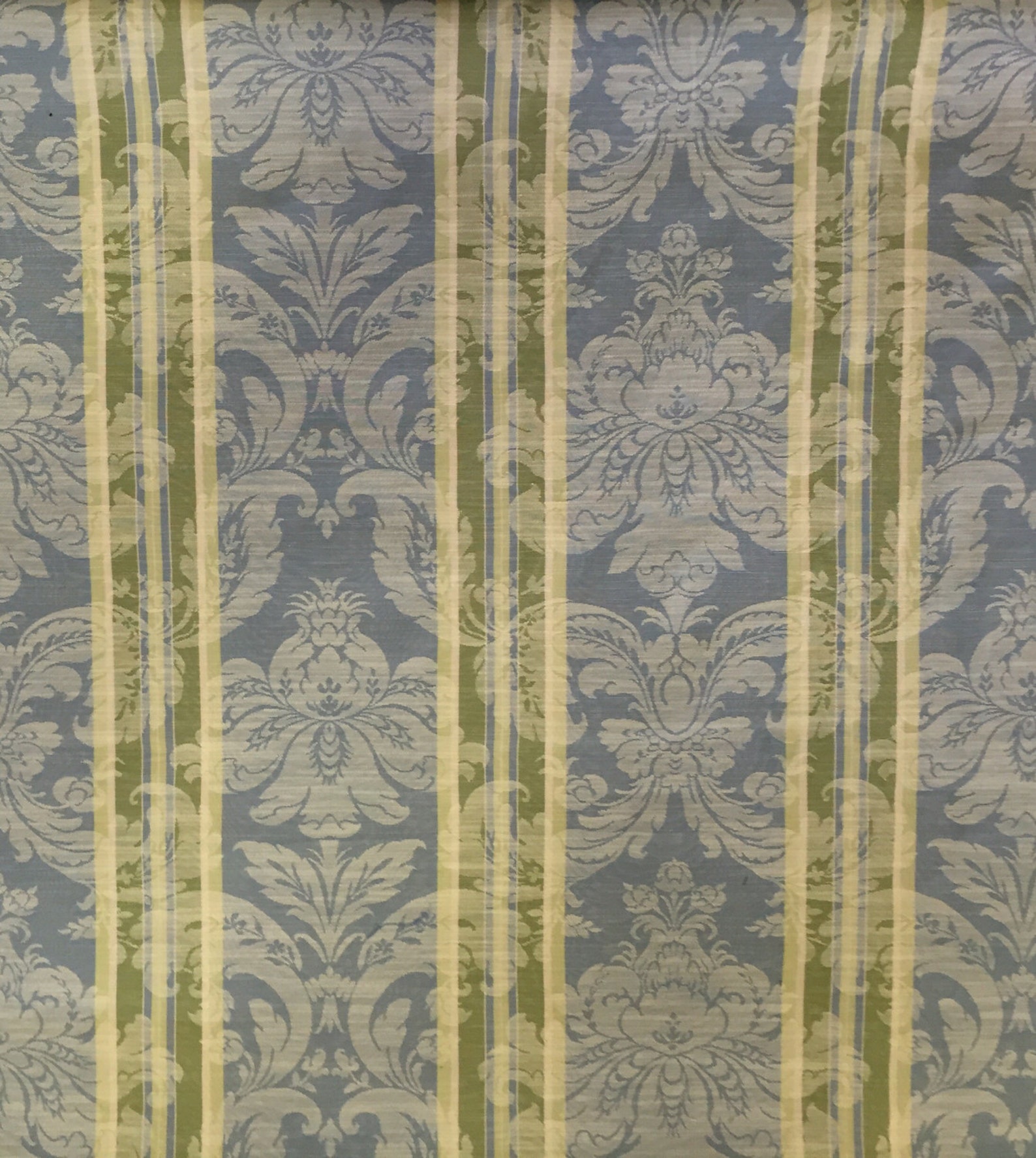 Aqua Blue Striped Damask Drapery Fabric Upholstery Fabric - Etsy