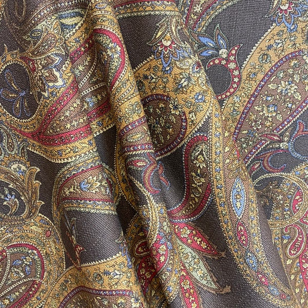 Brown Paisley Fabric - Etsy