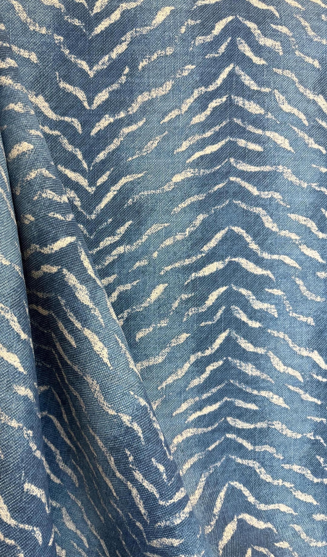 Ruolan Persian Blue - Zebra Print - Large Animal Print - Pillow Fabric ...