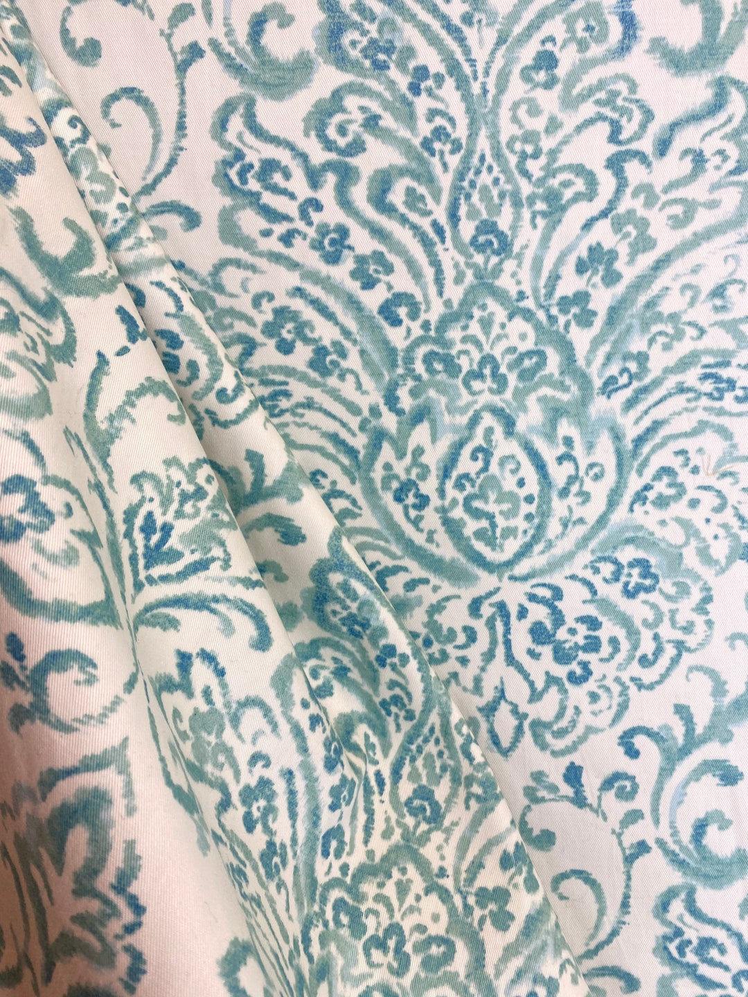 Aqua Scroll Damask Fabric - Home Decor Fabric - Etsy