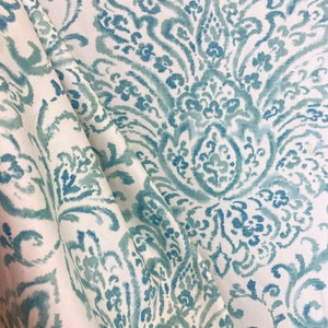 Aqua Scroll Damask Fabric - Home Decor Fabric - Etsy