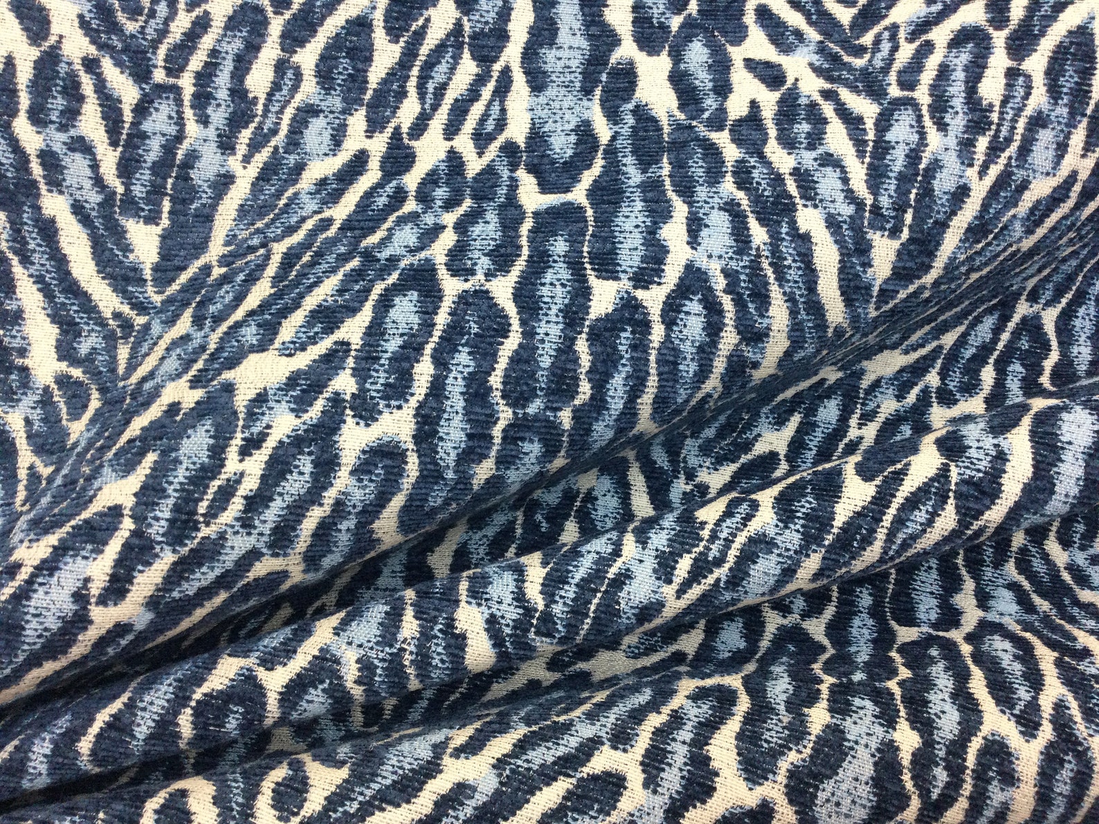 Saber Indigo - Animal Print - Wild Cat Print - Deep Navy - Light Aqua ...
