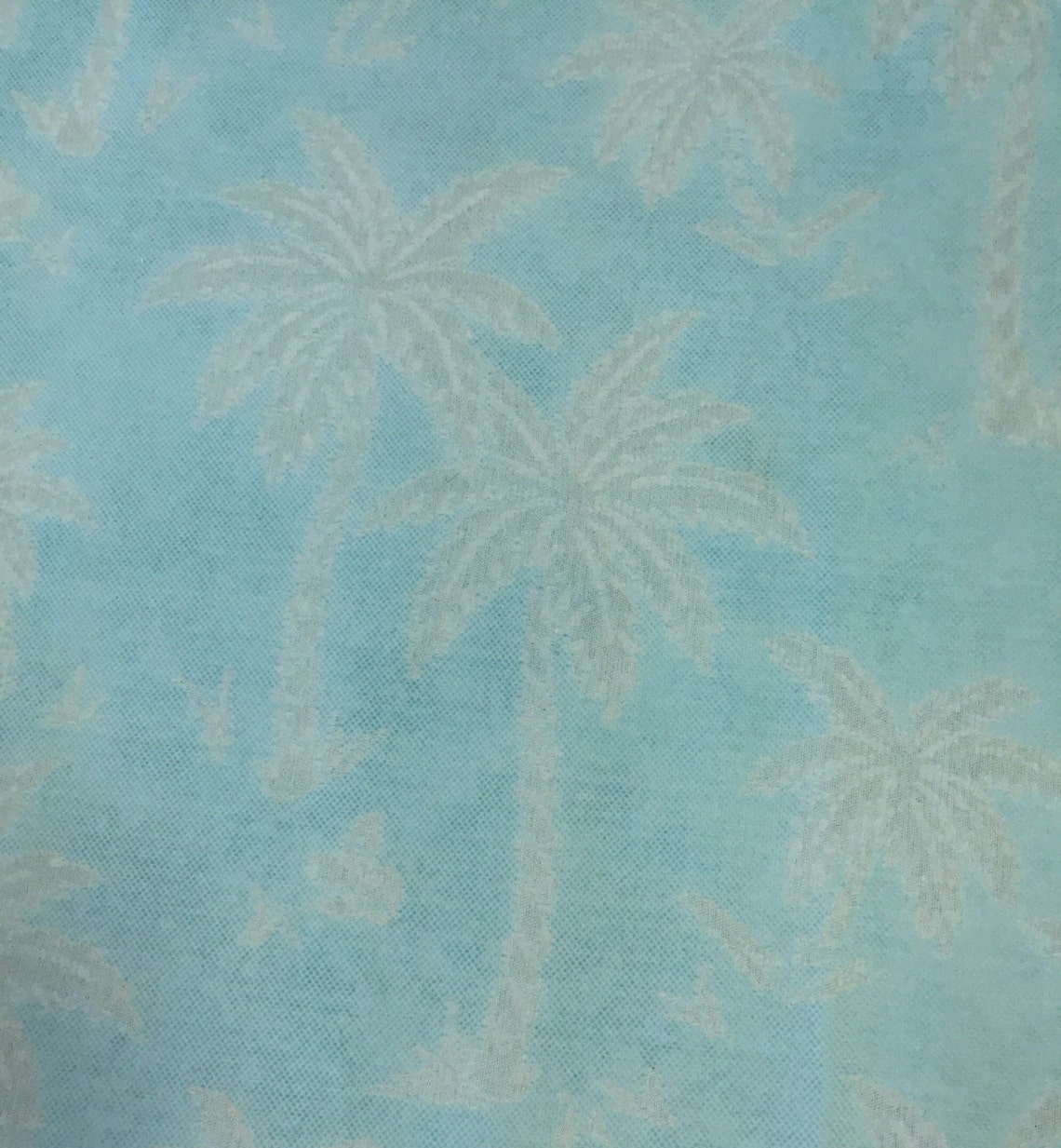 Outdoor Caribbean Blue Palm Tree Upholstery Fabric by the | Etsy