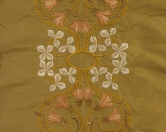 Embroidered Silk Fabric - Etsy