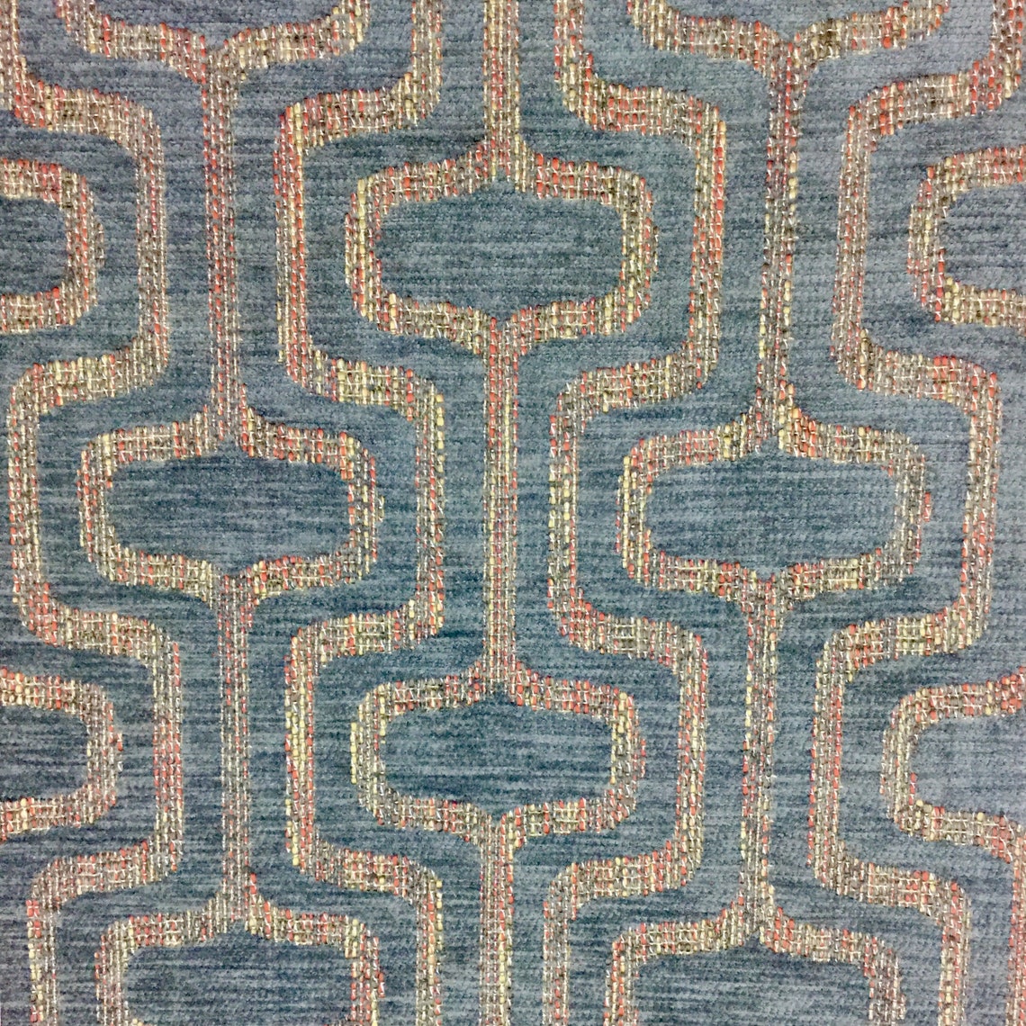 Groovy Gray Geometric Woven Fabric by the Yard - Etsy