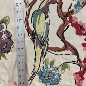 Free Bird - Upholstery Fabric - Bird and Flower - Pillow Fabric ...