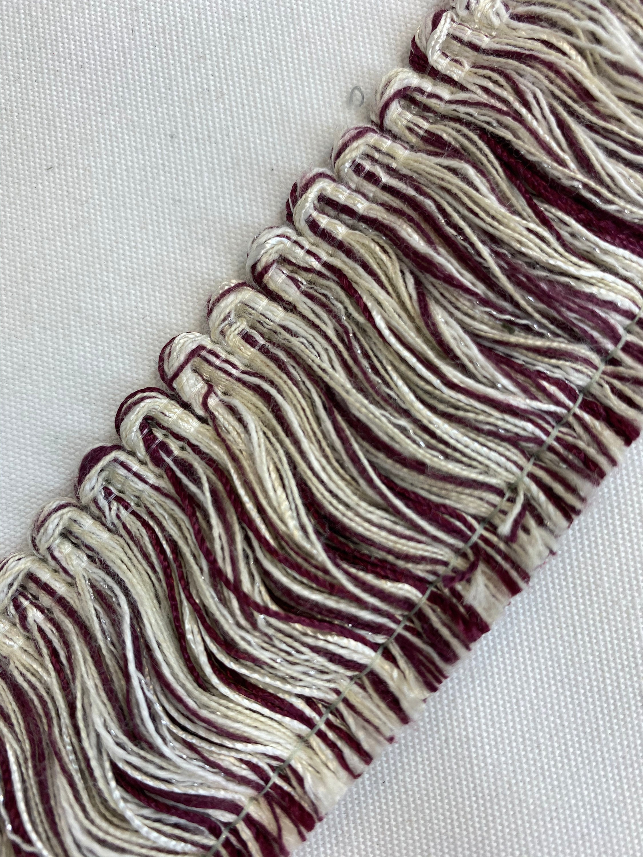Seneca Burgundy and White Brush Fringe - Accent Pillow - Trim by the ...