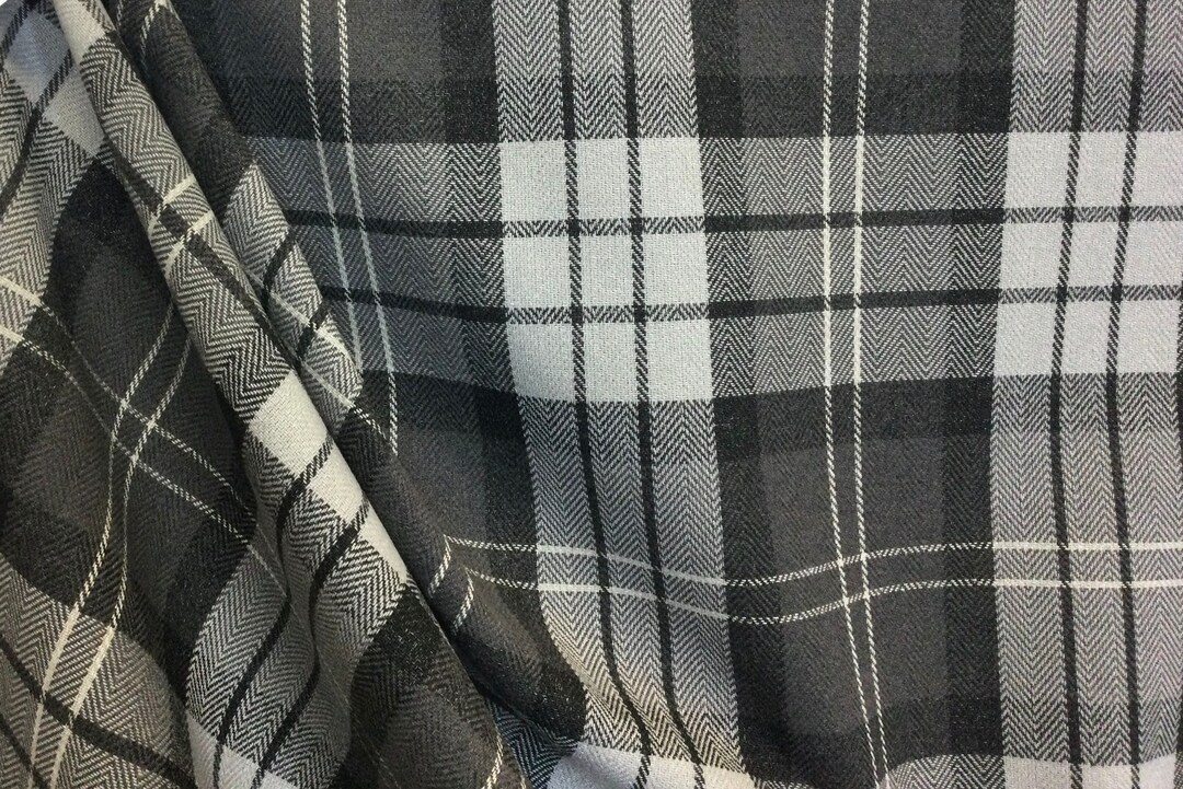 Polo Gray - Check Fabric - Neutral Check Pattern - Plaid Fabric - Check ...