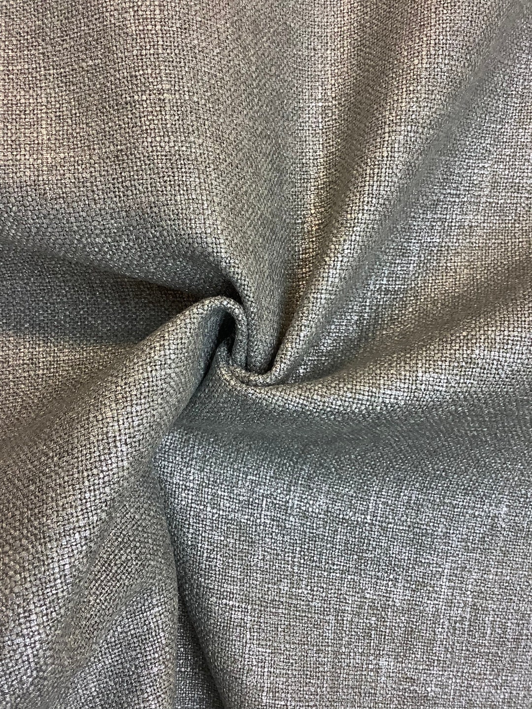 Silver Linen Metal Upholstery Fabric - Elegant Linen Fabric - Stunning ...