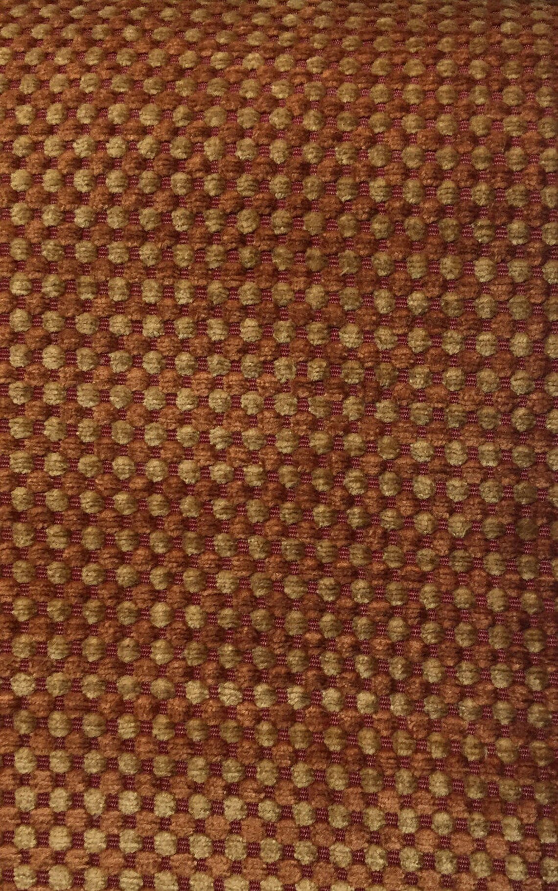 Orange and Gold Dot Chenille Upholstery Fabric by the Yard - Etsy