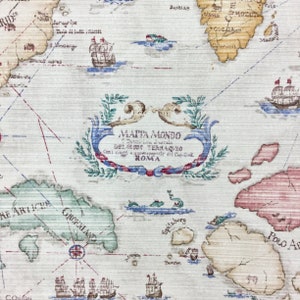 Around the World - Screen Print - Map - World - Fabric by the Yard ...