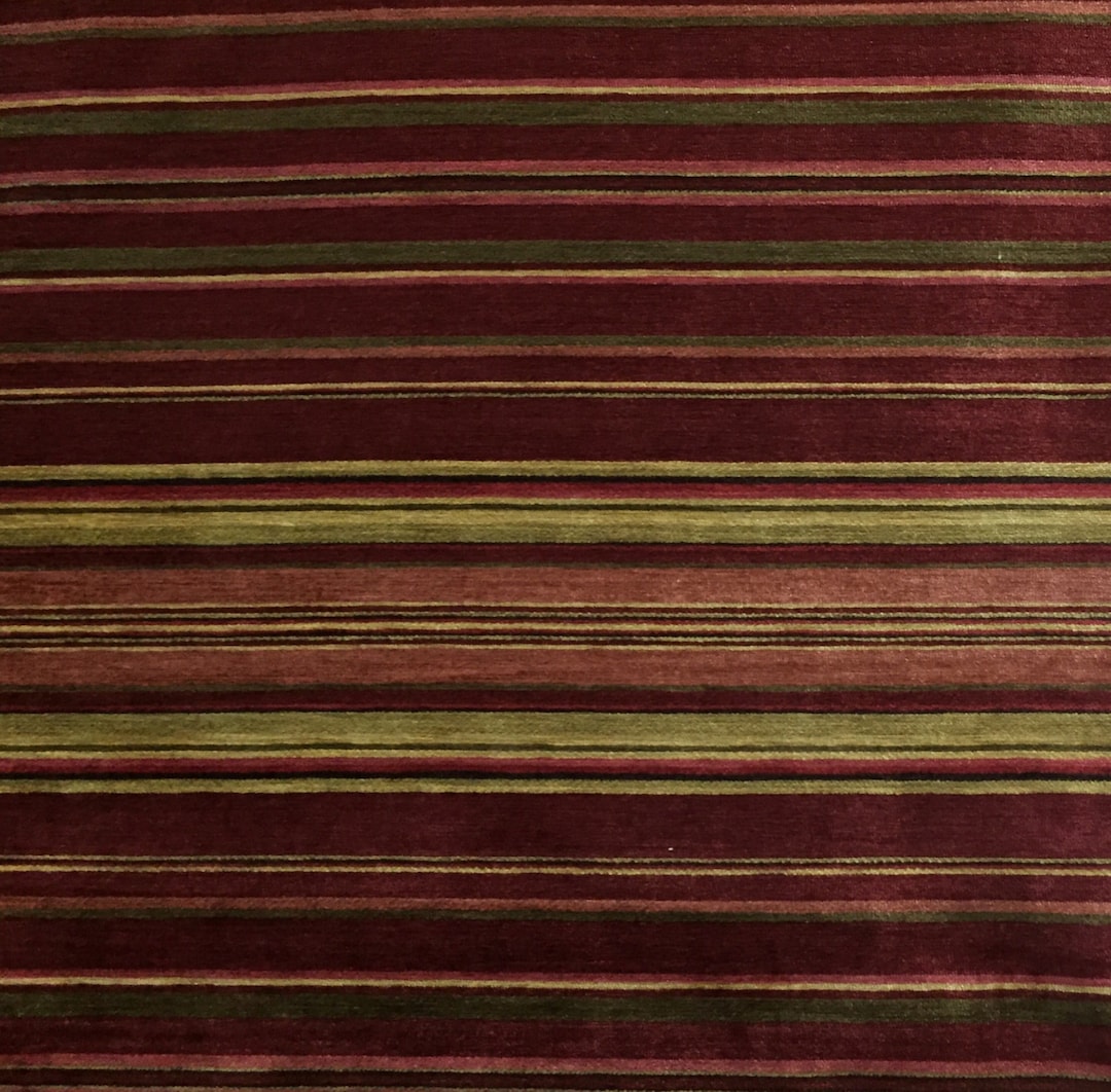 Red - Multicolored Railroaded Stripe - Soft Textured Fabric ...