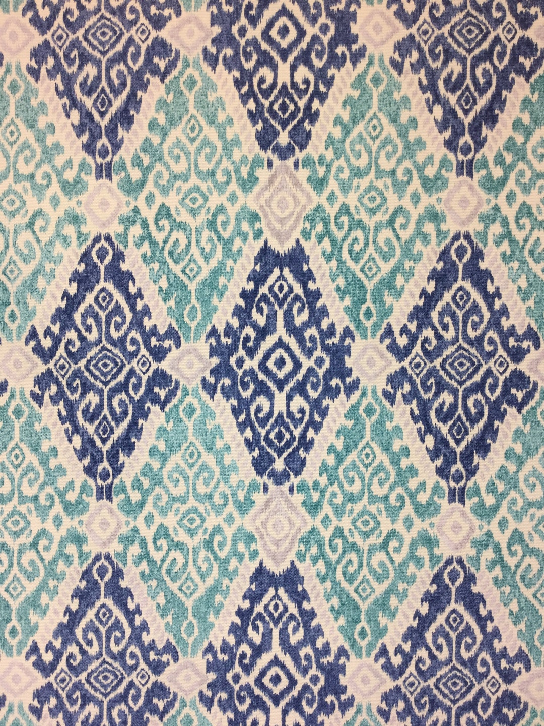 Persian Blue Diamond Lattice - Soil and Stain Resistant - Fabric by the ...