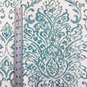 Aqua Scroll Damask Fabric - Home Decor Fabric - Etsy