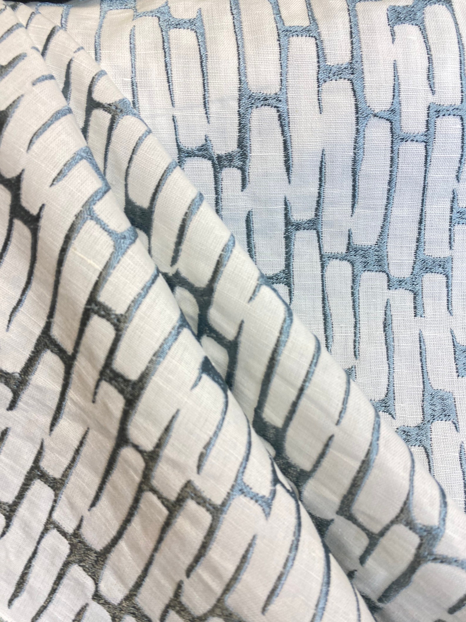 Kravet Seahorn Mist Embroidered - Kravet Embroidered Fabric - Blue ...