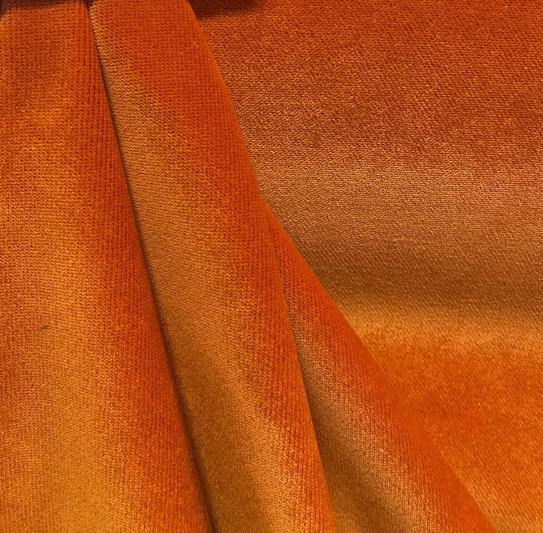 Marmalade Velvet - Orange Velvet Upholstery - Orange Velvet - Fabric by ...