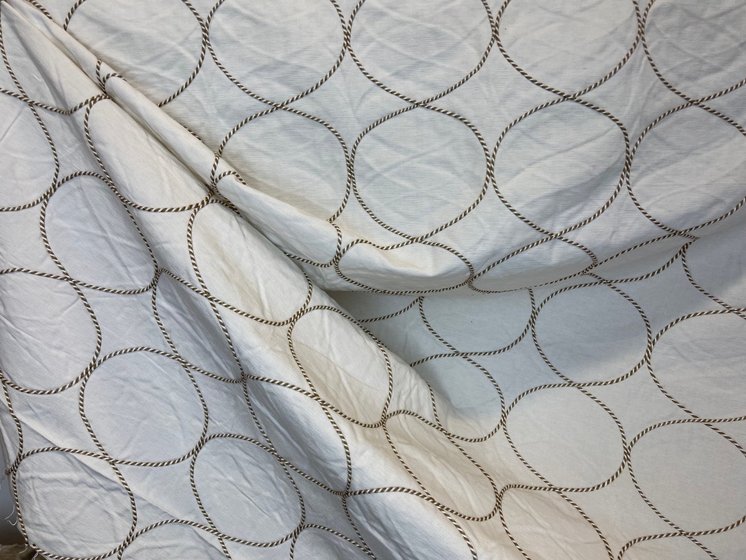 Tan and Cream Applique - Cream Background - Fabric by the Yard - Etsy