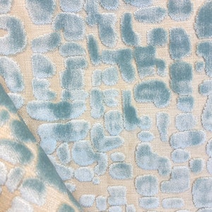 Asher Rain Cut Velvet - Geometric Cut Velvet - Blue Cut Velvet - Fabric ...