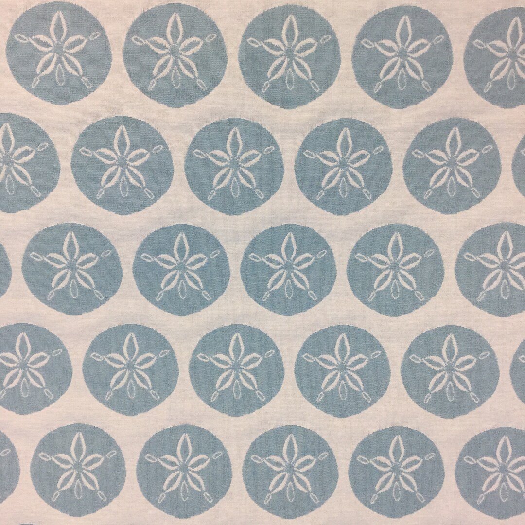 Blue Sand Dollar - Beach - Shell - Nautical - Upholstery - Fabric by ...
