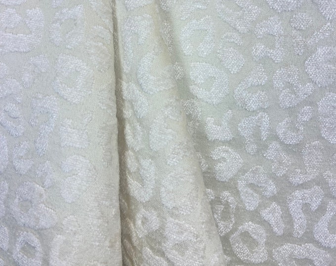 Blue Cheetah Fabric, Chenille Fabric, Leopard, Upholstery Fabric by the ...