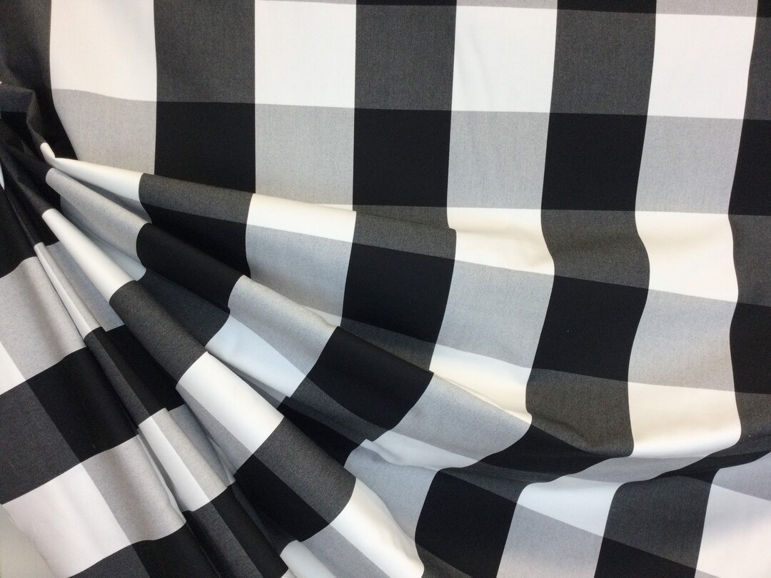 Black and White Buffalo Check - Traditional Home Decor Fabric - Drapery ...