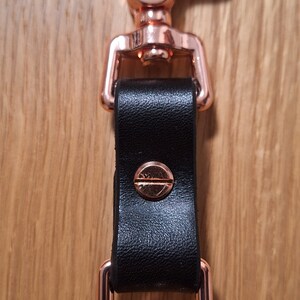 Black Leather Key Fob With Copper Clip and Dee Ring - Etsy