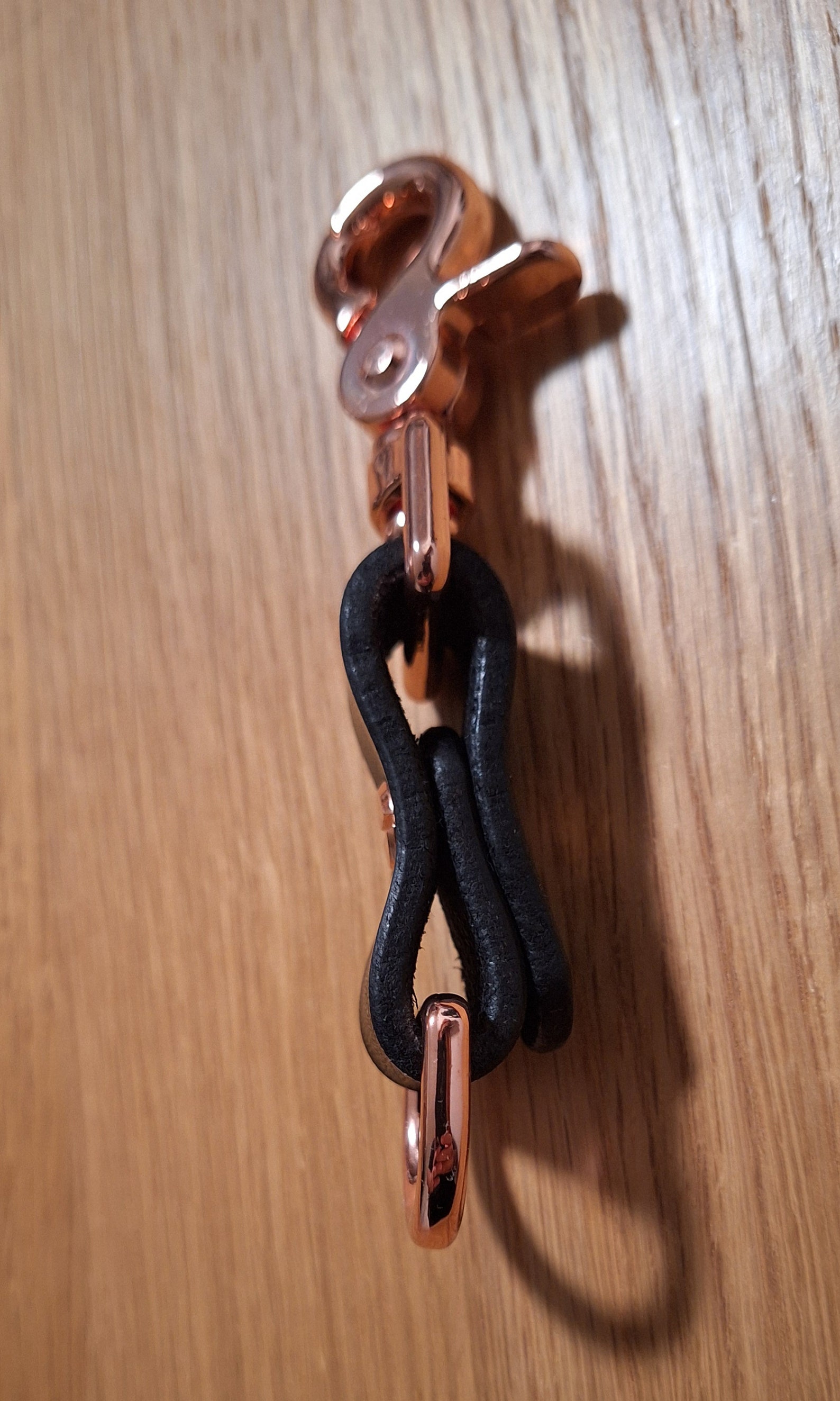 Black Leather Key Fob With Copper Clip and Dee Ring - Etsy