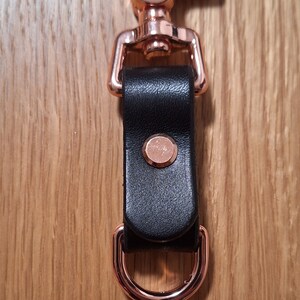 Black Leather Key Fob With Copper Clip and Dee Ring - Etsy