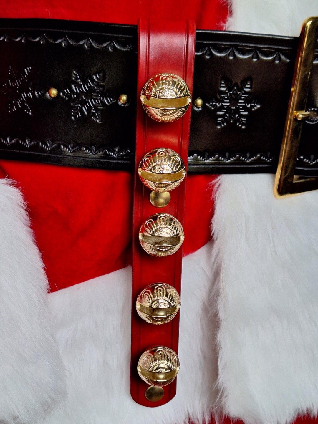 Handmade Red Leather Belt Bells for Santa Suit - Etsy