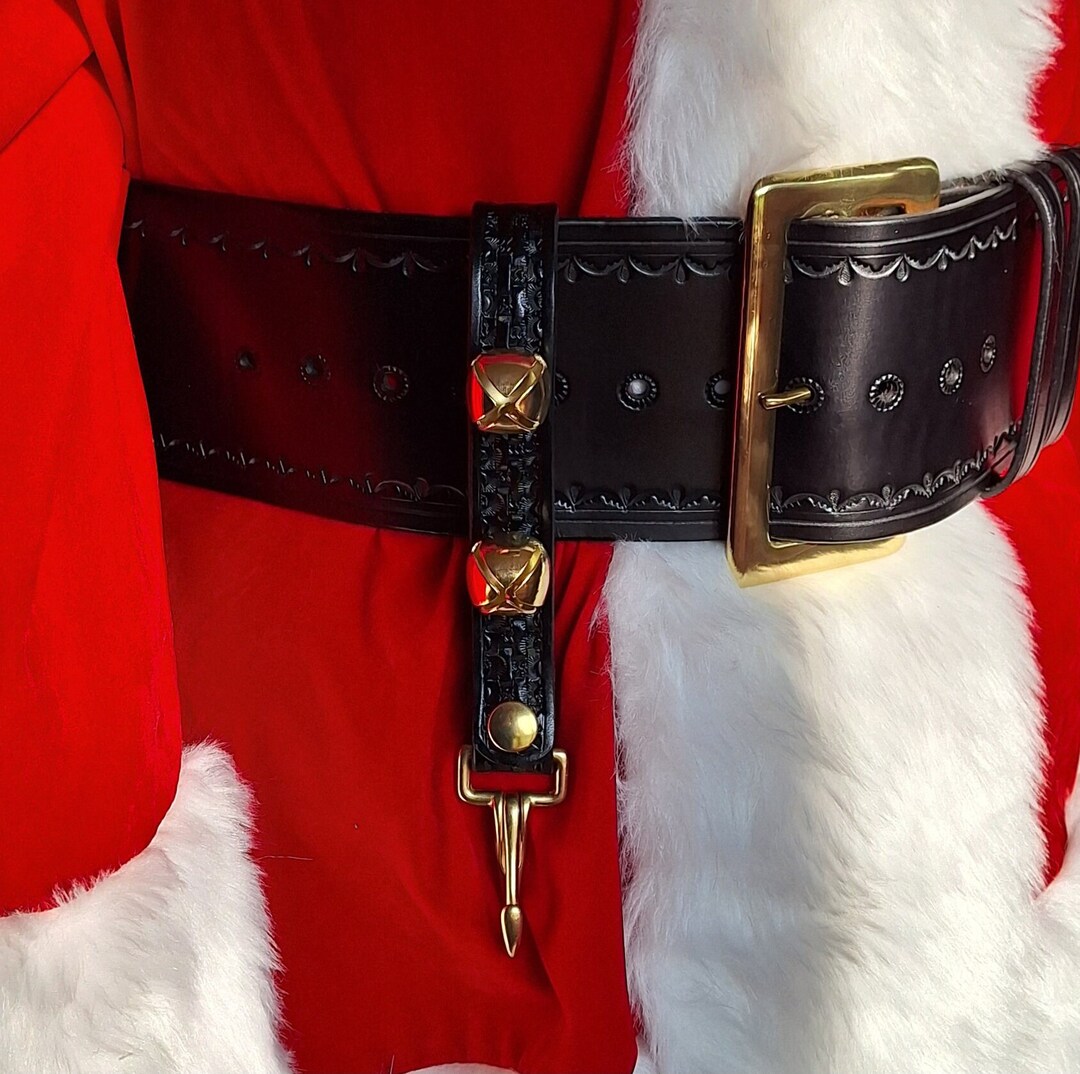 Handmade Basketweave Black Leather Santa Key Holder With Solid Brass ...