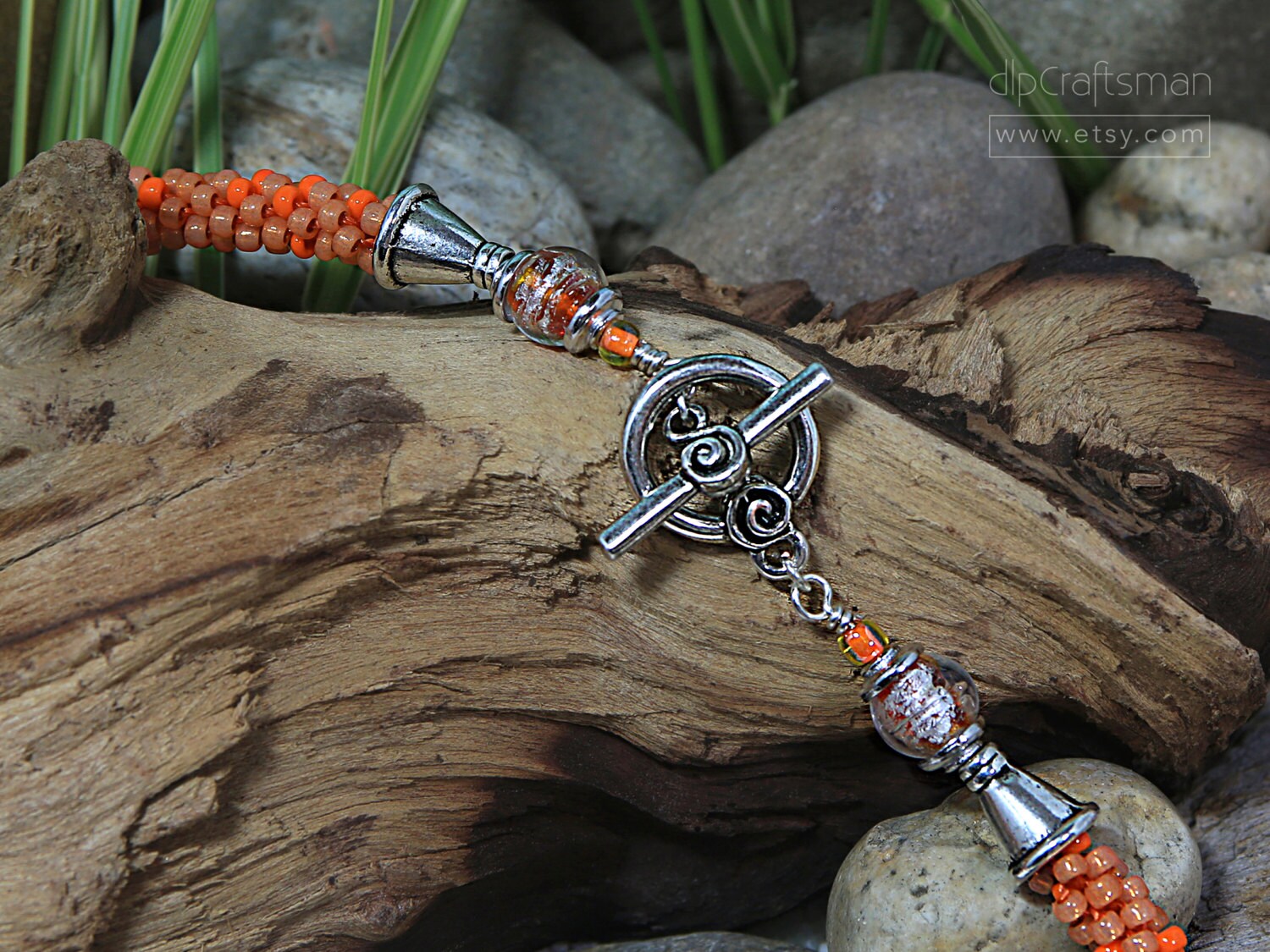 Orange/silver Shell Necklace Orange Kumihimo Necklace Orange - Etsy
