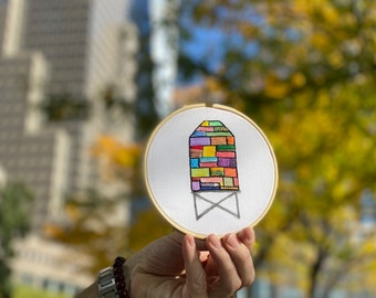 Water Tower Embroidery - Etsy
