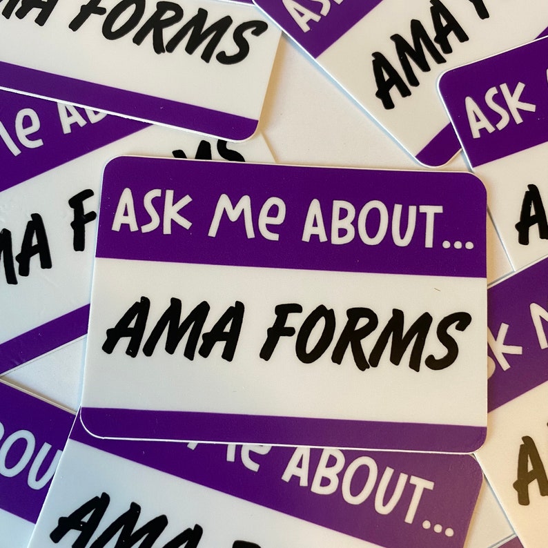 AMA Form Sticker - Die Cut Sticker - Vinyl Sticker - Nursing Student ...