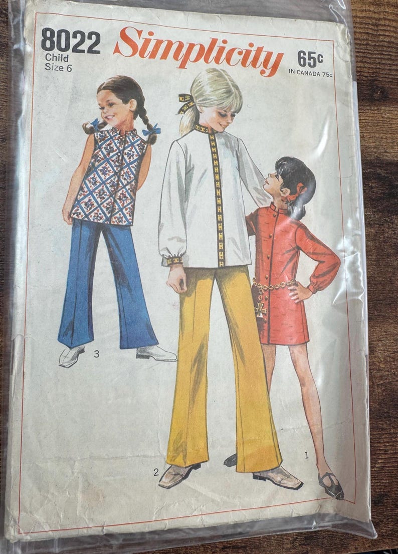 Simplicity 8022 Vintage Sewing Pattern - Child’s Mini Dress, Top, and ...