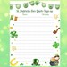 Editable St. Patrick's Day Party Sign up Sheet, Digital Download, - Etsy