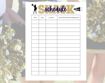 Pink Cheer Snack Sign up Editable Cheerleader Snack Sign up Game Day ...