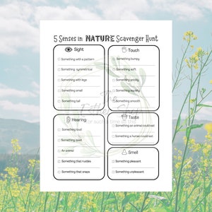 5 Senses in Nature Scavenger Hunt Digital Download - Etsy