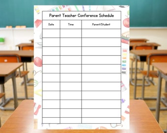 Parent-teacher Conference Sign-up Sheet - Burlap - Etsy