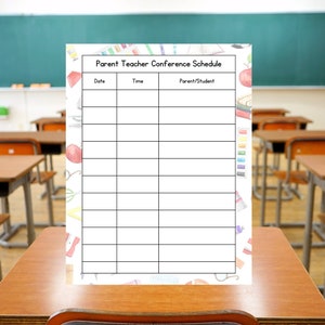 Editable Parent Teacher Conference Sign up Sheet - Etsy