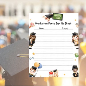 Editable Graduation Party Sign up Sheet - Etsy