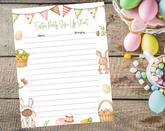 Easter PARTY POTLUCK Sign-up Sheet - Easter Class Party | Volunteer ...