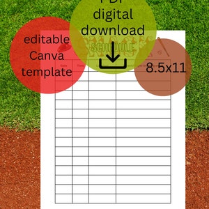 Editable Baseball Snack Sign up Sheet, Digital Download - Etsy