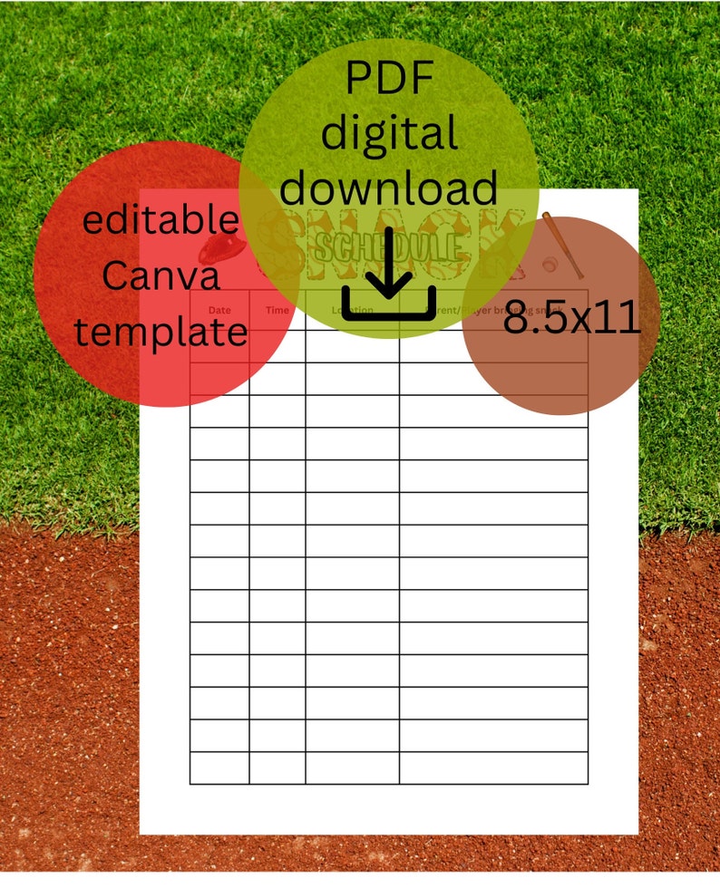 Editable Baseball Snack Sign up Sheet, Digital Download - Etsy