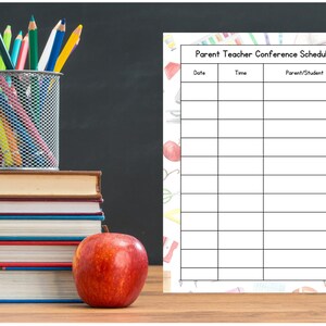Editable Parent Teacher Conference Sign up Sheet - Etsy